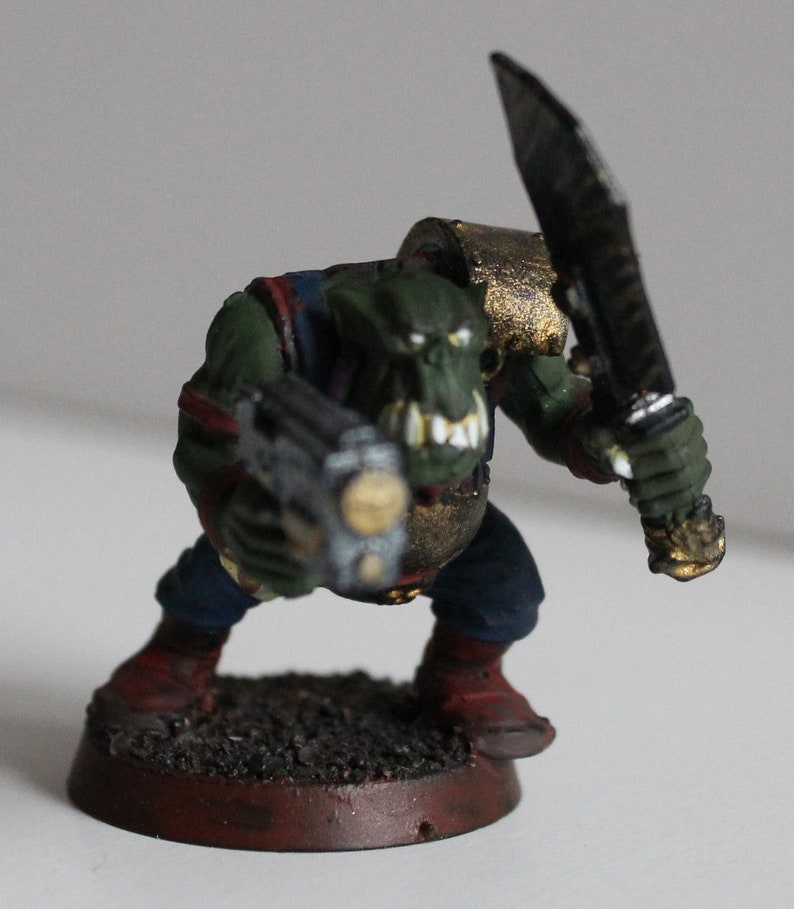 Miniature of an Ork With Large Knife for Warhammer 40000 - Etsy
