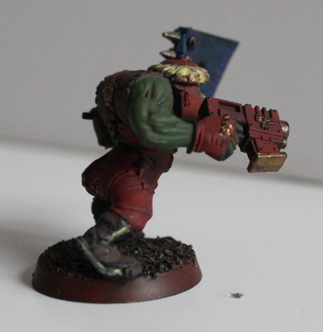 Miniature of an Ork With Spiked Helmet for Warhammer 40000 - Etsy