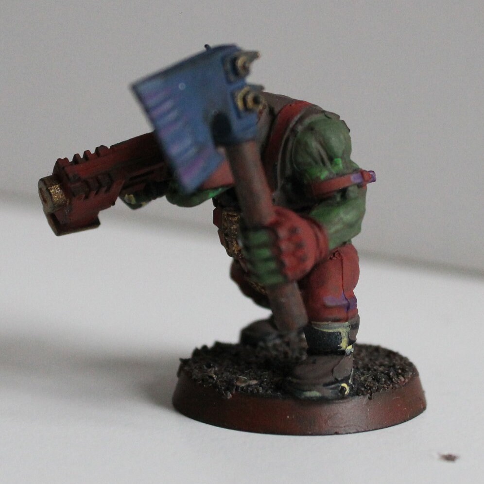 Miniature of an Ork With Spiked Helmet for Warhammer 40000 - Etsy