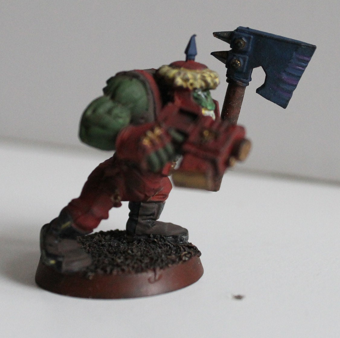 Miniature of an Ork With Spiked Helmet for Warhammer 40000 - Etsy