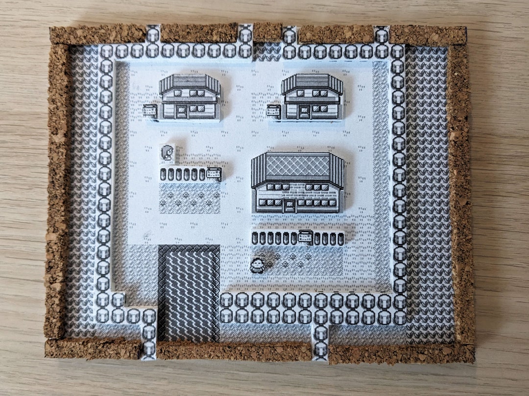 Pixel Art Pokemon Blue and Red Version in Relief Bourg Pallet Pallet ...