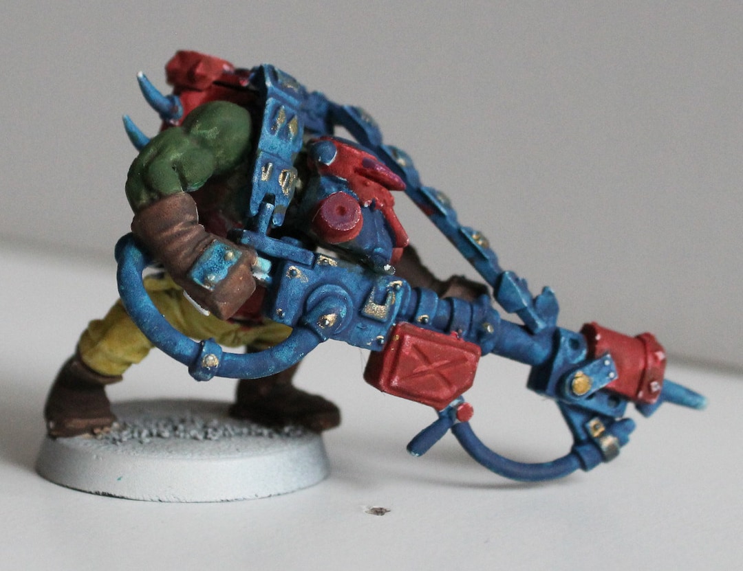 Figure of an Ork With a Flamethrower for Warhammer 40000 - Etsy