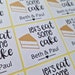 Personalised Wedding Favour / Cake Box Stickers / Labels X 15, Custom ...