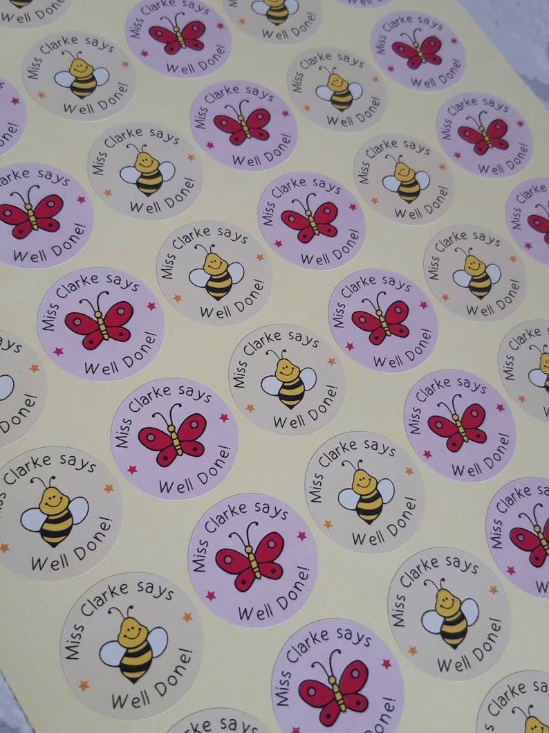 Teacher / Teaching Assistant / Personalised Well Done Stickers - Etsy UK