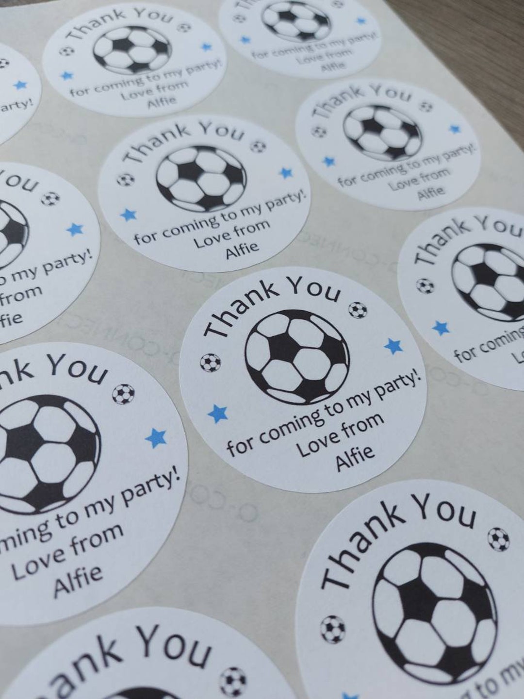 Football Party Bag Personalised Stickers / Labels Custom - Etsy