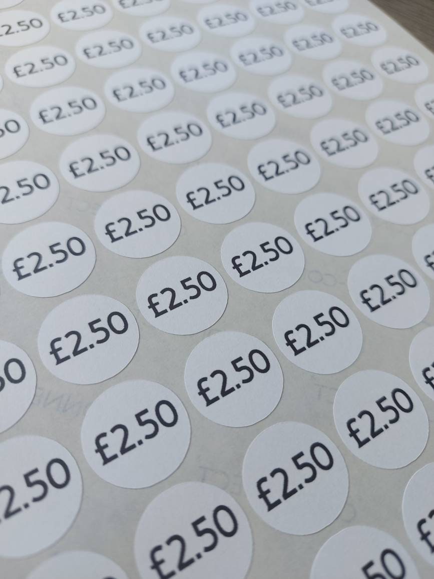 Round Price Labels / Stickers 88 Stickers per Sheet - Etsy UK