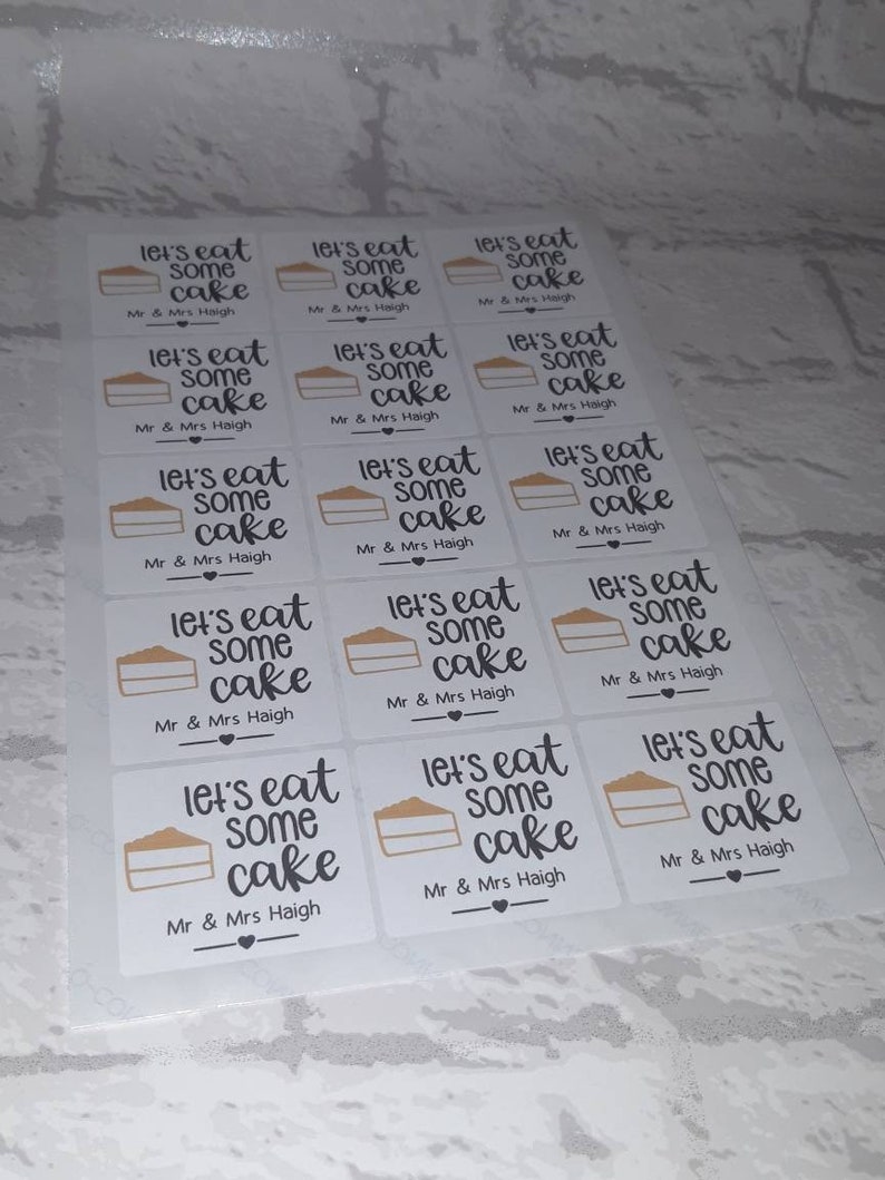 Personalised Wedding Favour / Cake Box Stickers / Labels X 15 - Etsy