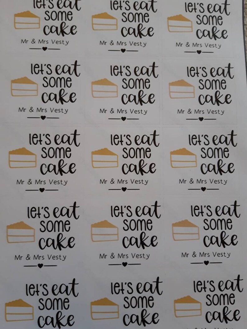 Personalised Wedding Favour / Cake Box Stickers / Labels X 15 - Etsy