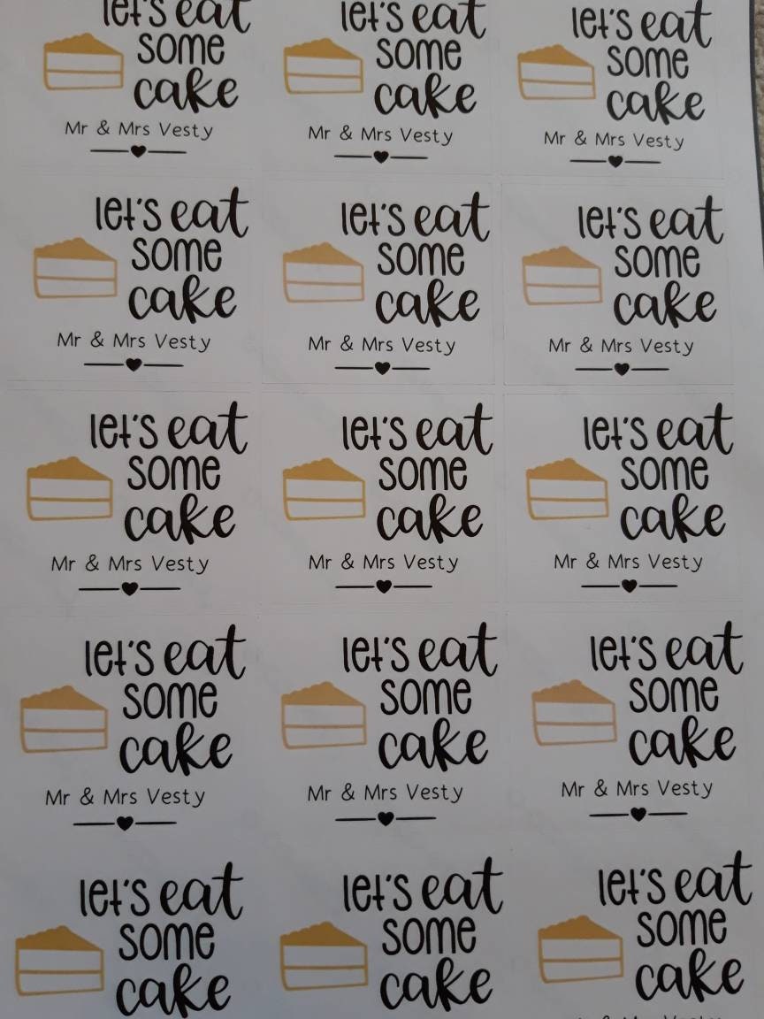 Personalised Wedding Favour / Cake Box Stickers / Labels X 15 - Etsy