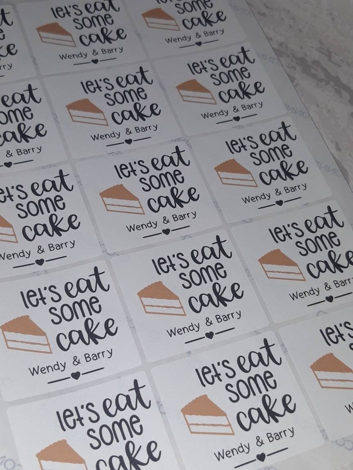 Personalised Wedding Favour / Cake Box Stickers / Labels X 15 - Etsy