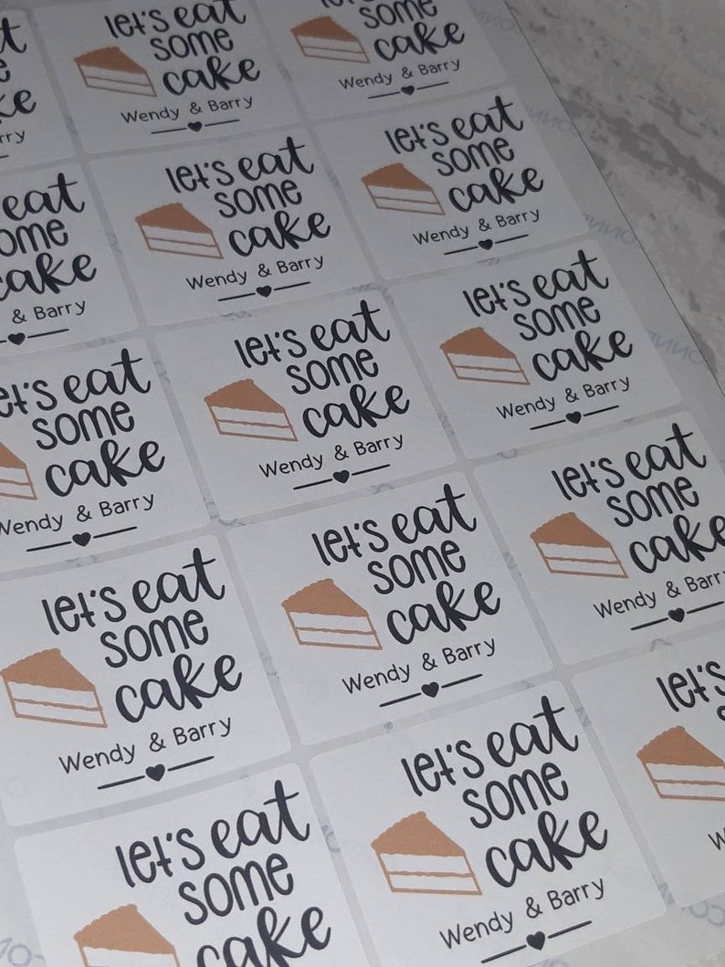 Personalised Wedding Favour / Cake Box Stickers / Labels X 15 - Etsy
