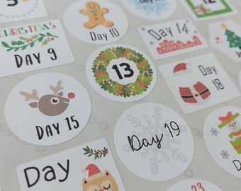 Christmas Countdown Stickers - Etsy