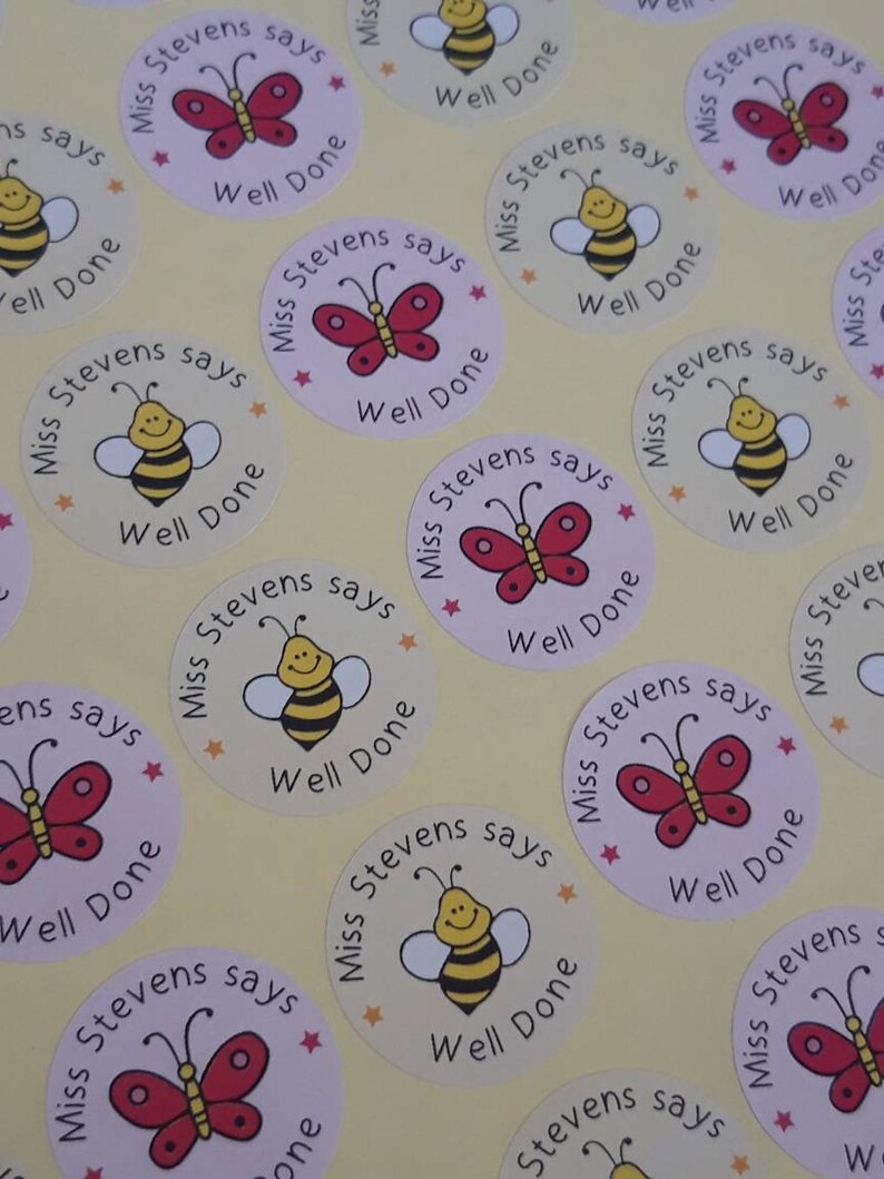Teacher / Teaching Assistant / Personalised Well Done Stickers - Etsy UK