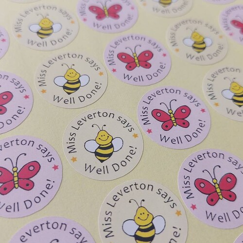 Teacher / Teaching Assistant / Personalised Well Done Stickers - Etsy