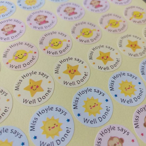 Teacher / Teaching Assistant / Personalised Well Done Stickers - Etsy