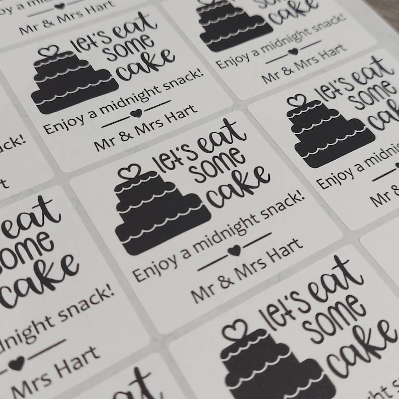 Personalized Cake Box Stickers - Etsy