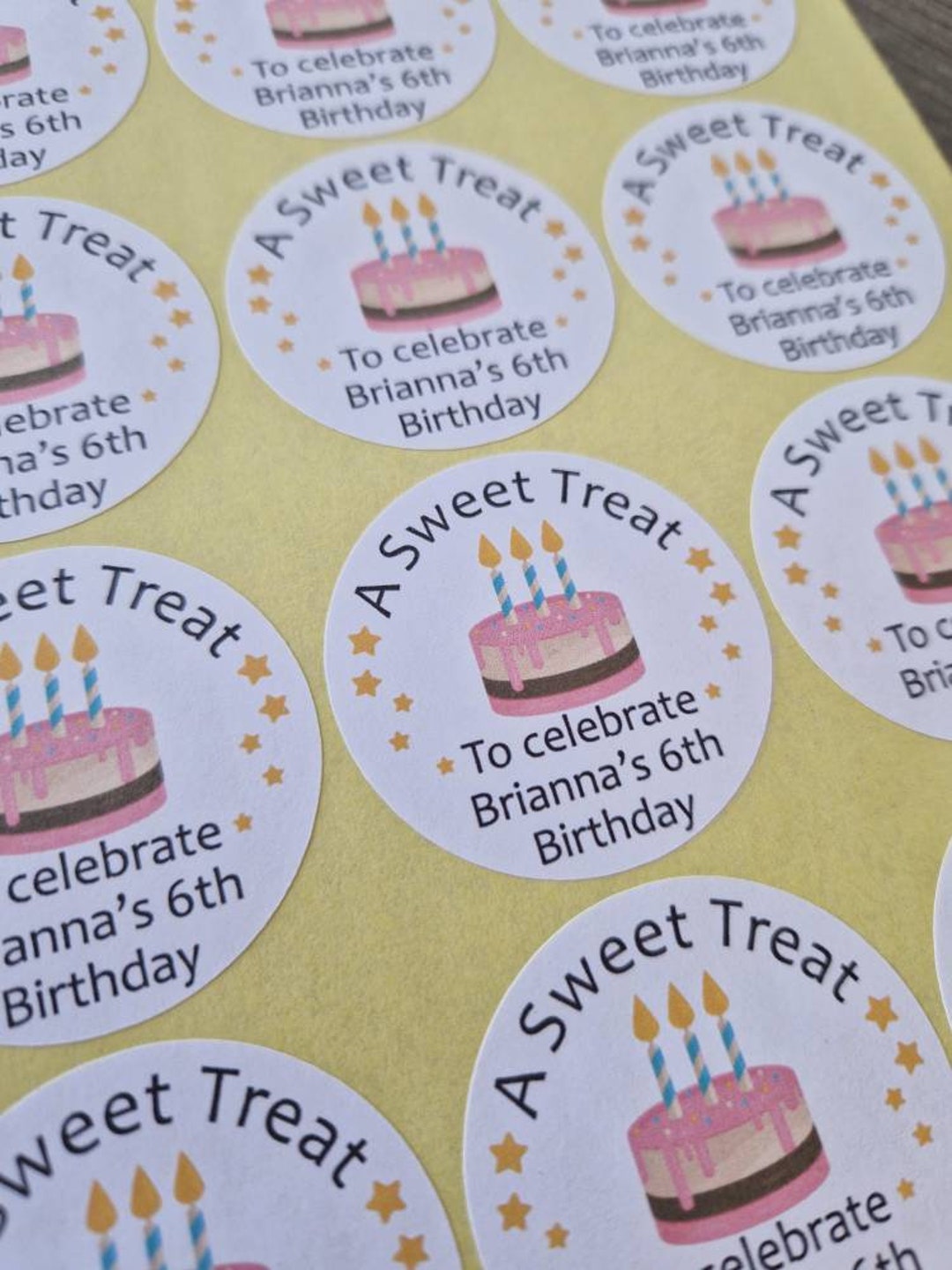 Birthday Party Bag Birthday Cake Stickers / Dinosaur / Cupcake - Etsy
