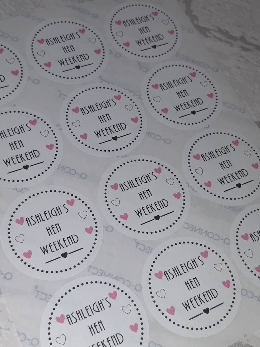 Team Bride Personalised Stickers / Labels X 20 Custom Labels | Etsy