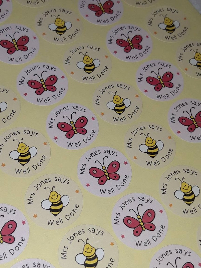 Teacher / Teaching Assistant / Personalised Well Done Stickers - Etsy UK