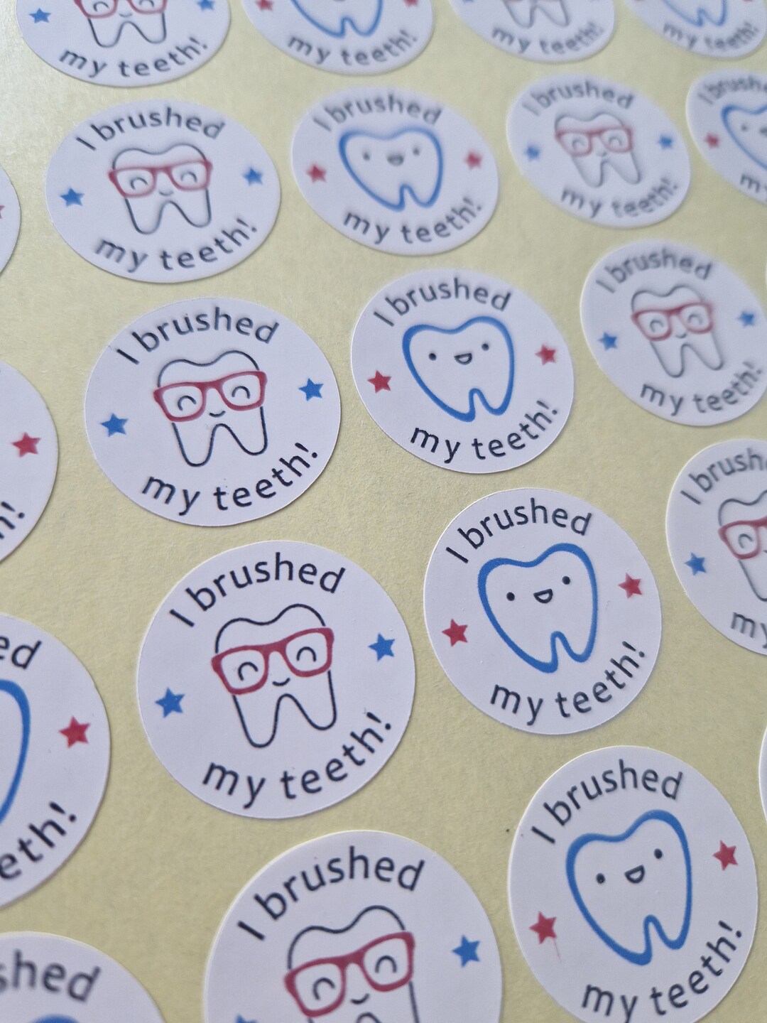 Toddler / Child "i Brushed My Teeth" Reward Stickers X 48 - Etsy