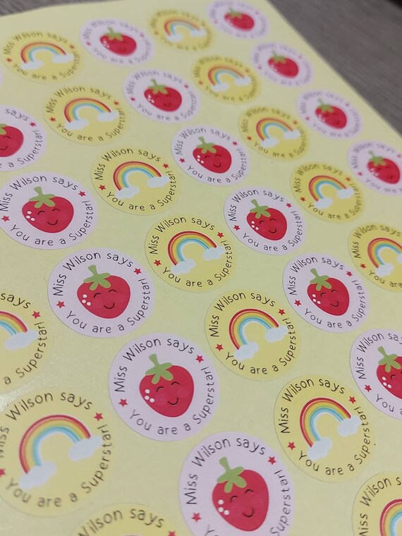 Teaching Assistant Teacher Personalised Tiger Well Done Stickers x 48 ...