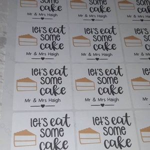 Personalised Wedding Favour / Cake Box Stickers / Labels X 15, Custom ...