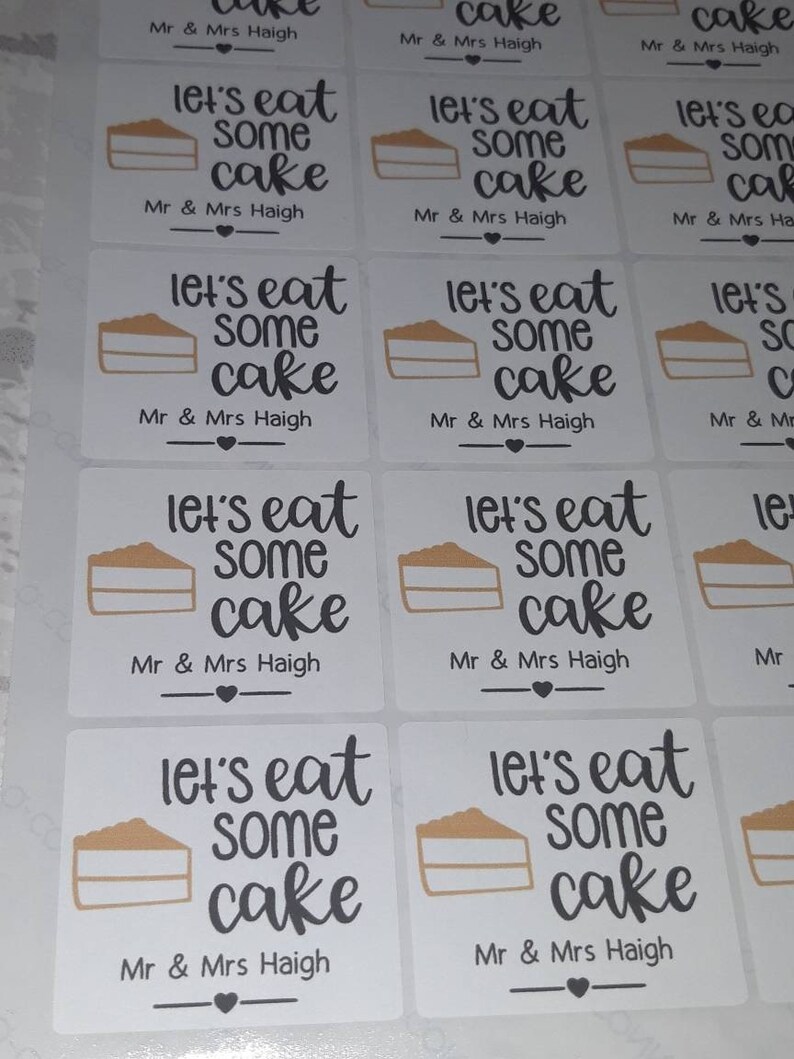 Personalised Wedding Favour / Cake Box Stickers / Labels X 15 - Etsy