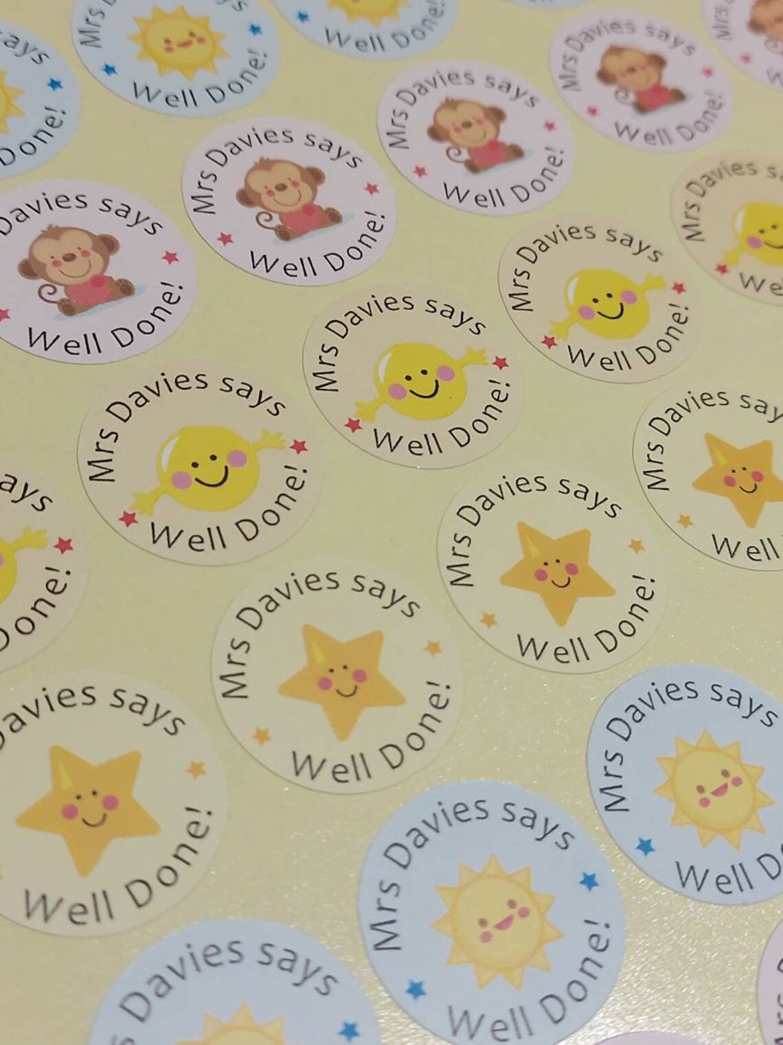 Teacher / Teaching Assistant / Personalised Well Done Stickers - Etsy
