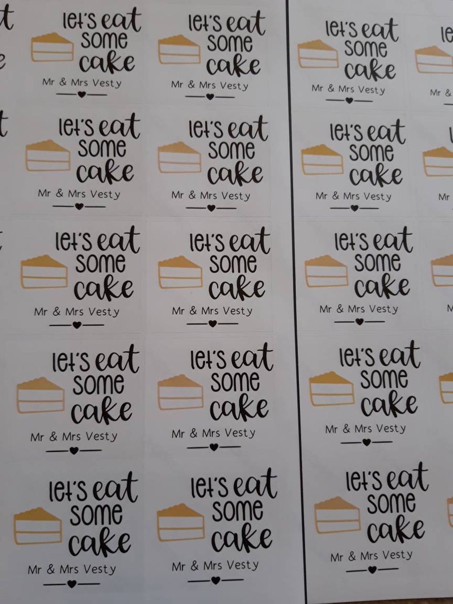 Personalised Wedding Favour / Cake Box Stickers / Labels X 15 - Etsy