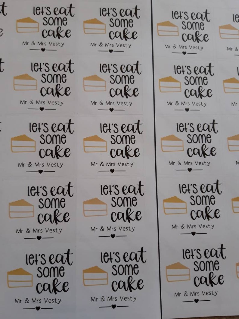 Personalised Wedding Favour / Cake Box Stickers / Labels X 15 - Etsy