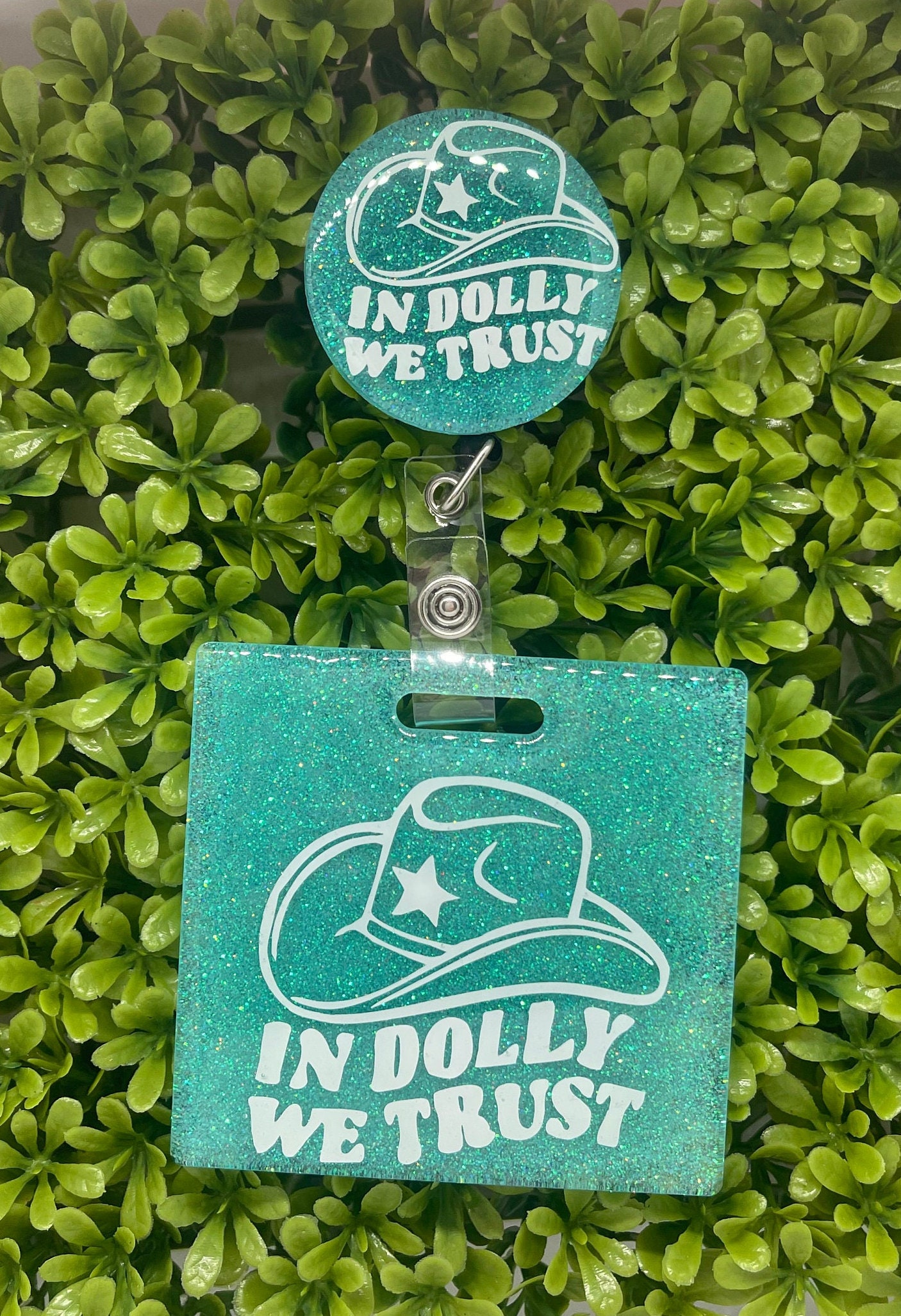CUSTOM in Dolly We Trust Badge Buddy & Reel Set - Etsy