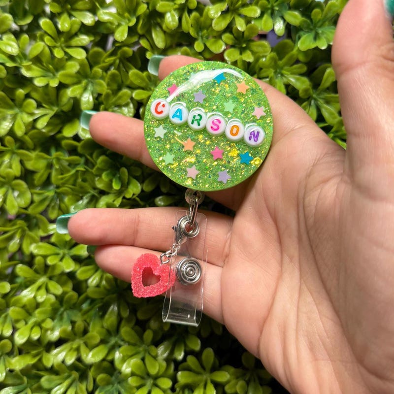 Bead Charms Badge Reel - Etsy