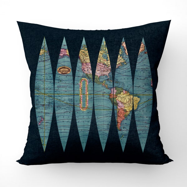 World Map Pillow - Etsy