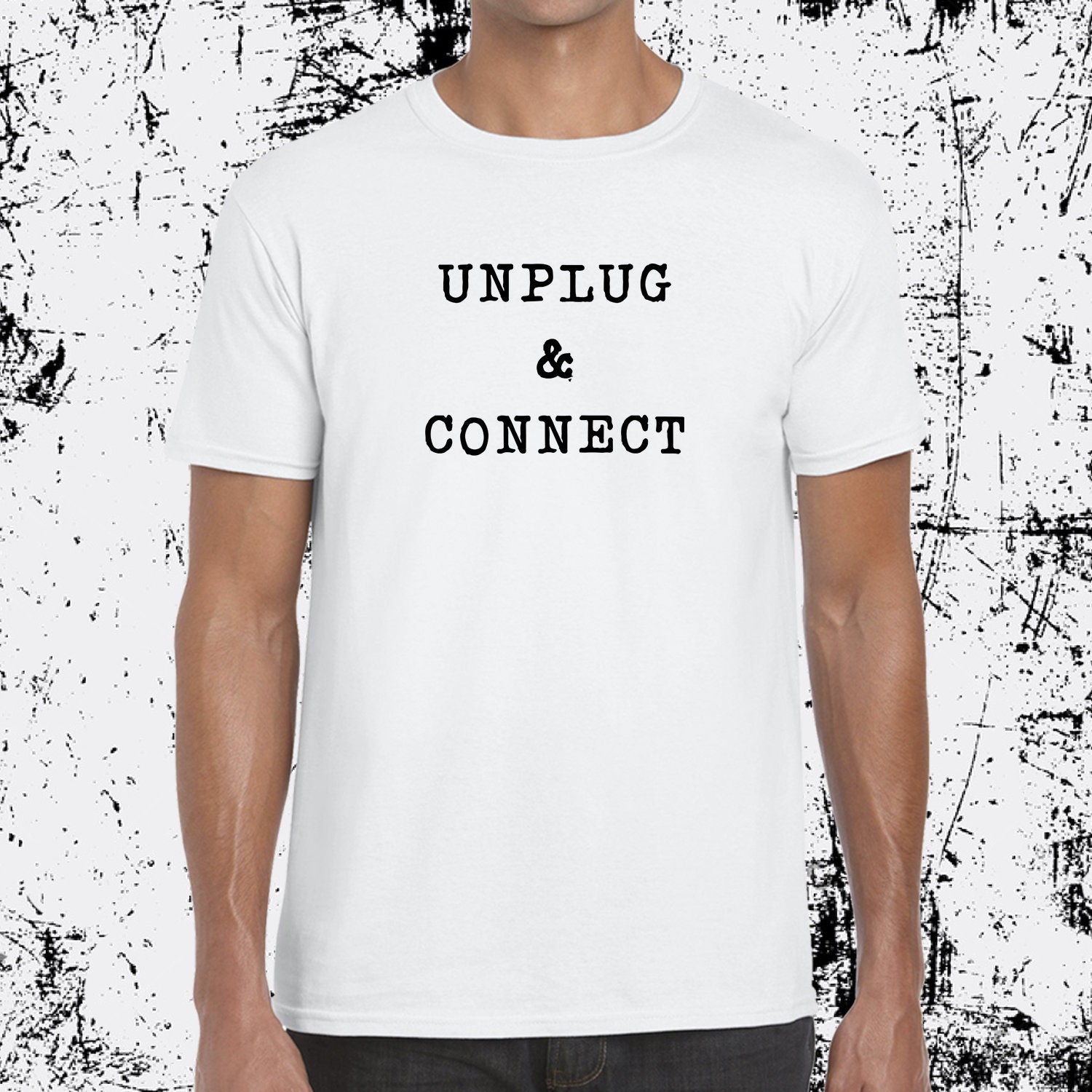 Unplug & Connect T-shirt, Music, Acoustic Guitar Tee, Gift Tee, Graphic ...