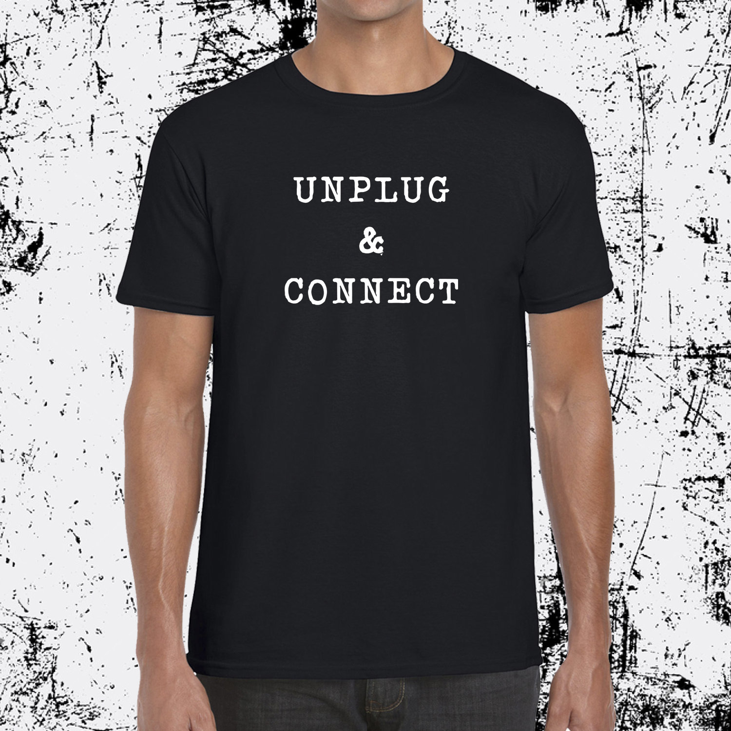 Unplug & Connect T-shirt, Music, Acoustic Guitar Tee, Gift Tee, Graphic ...