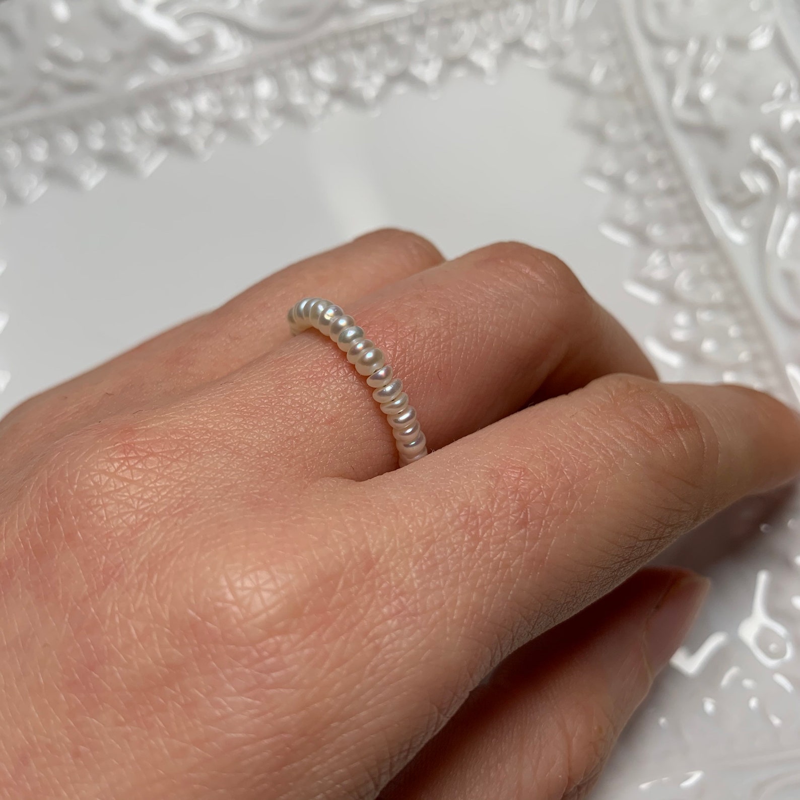 Freshwater Pearl Ring Seed Pearl Ring Minimalist Ring Mini - Etsy