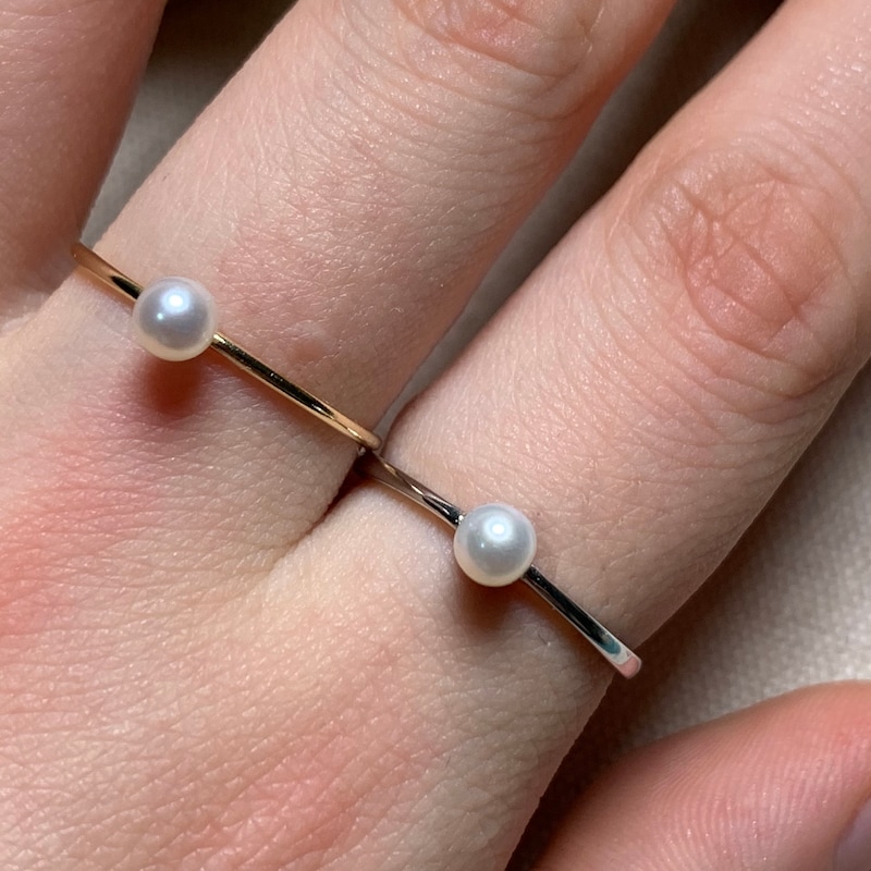Tiny Pearl Ring - Etsy