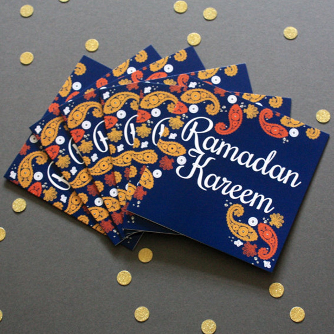 X6 Ramadan Kareem Cards | Paisley Print Multipack - Etsy New Zealand