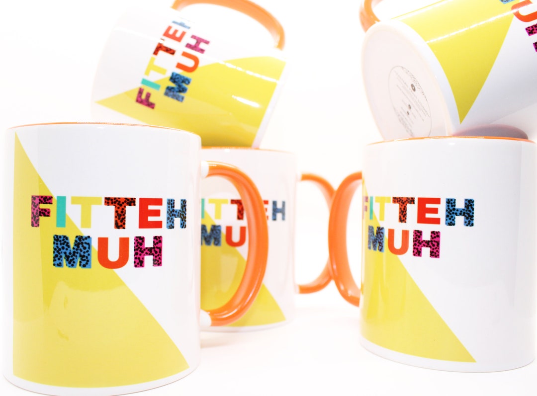Fitteh Muh Colourful Typogrophy Mug - Etsy