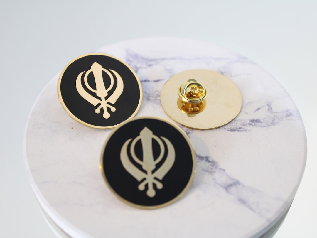Exclusive Luxury Sikh Khanda Pin Badge - Etsy