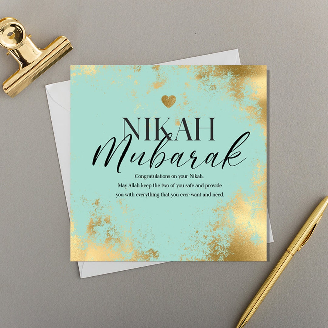 X6 Multipack Nikah Mubarak Tiffany Blue and Gold Printed Leaf - Etsy