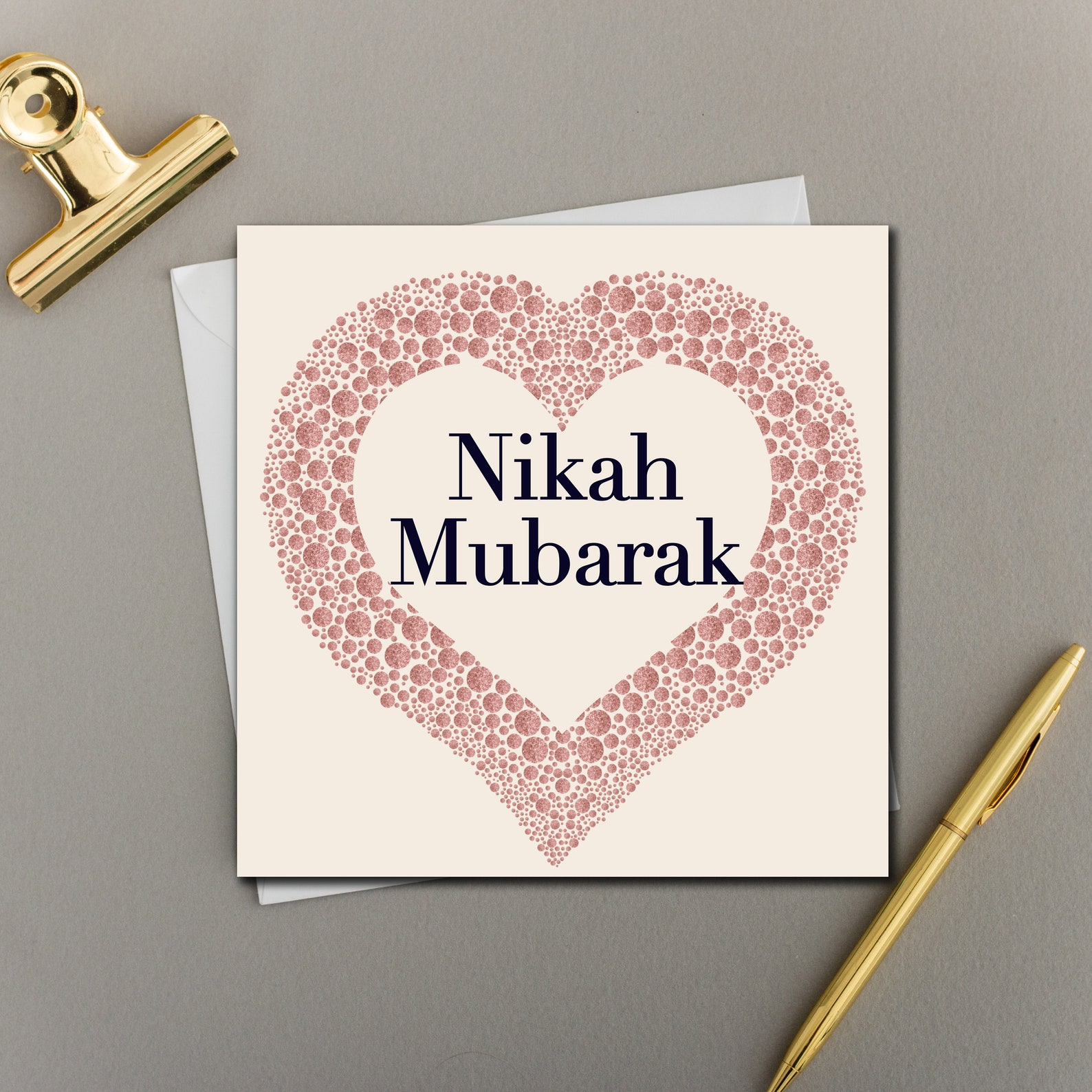 Nikah Mubarak Rose Gold Glitter Printed Wreath | Etsy