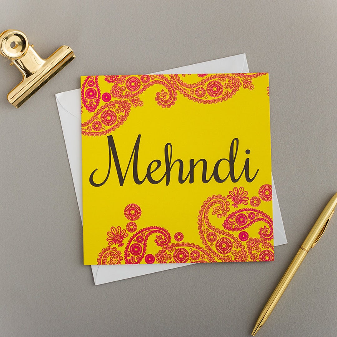 Mehndi Card Bright Paisley - Etsy