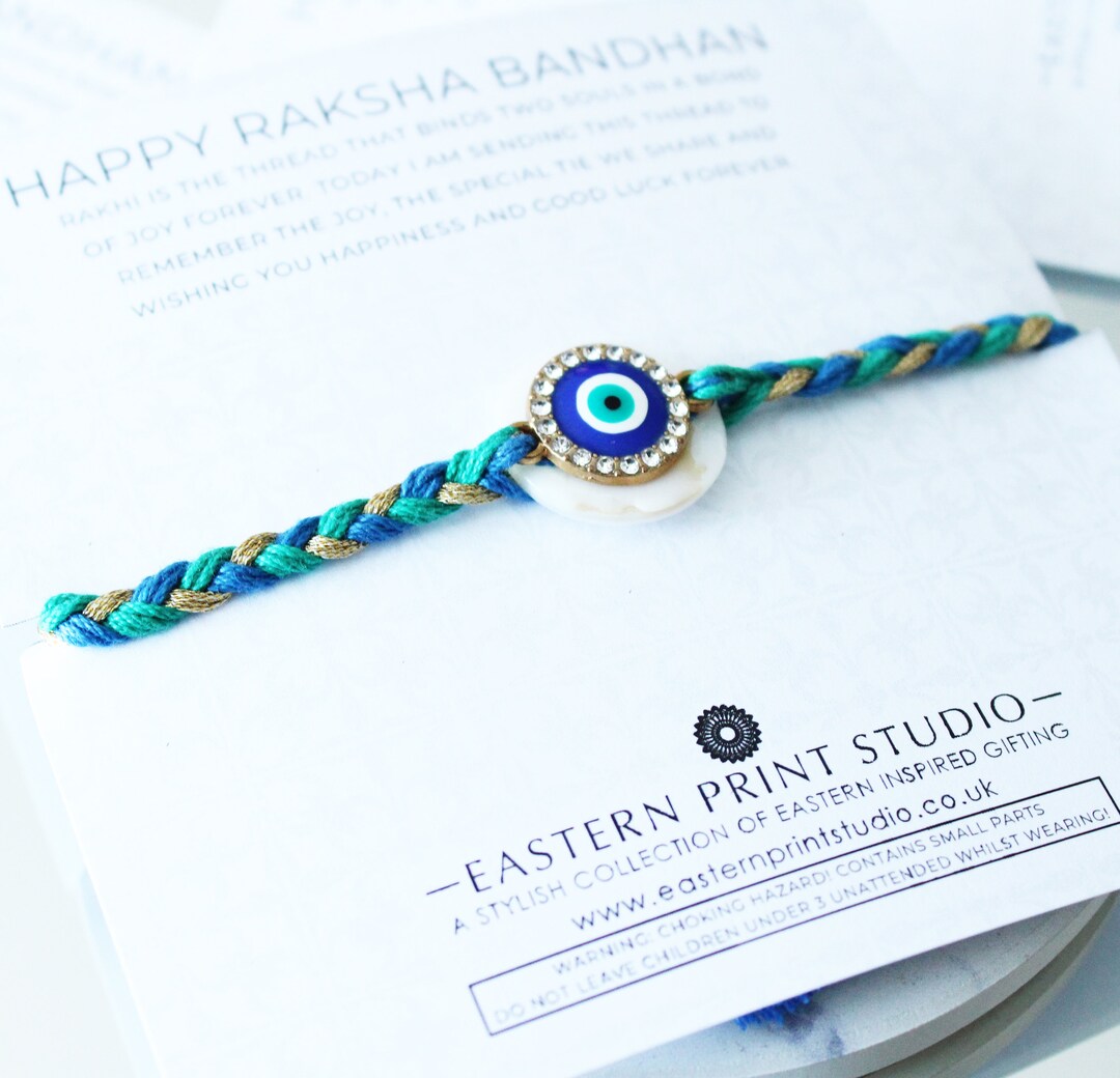 Royal Evil Eye Rakhi Thread: Luxury Raksha Bandhan Gift - Etsy