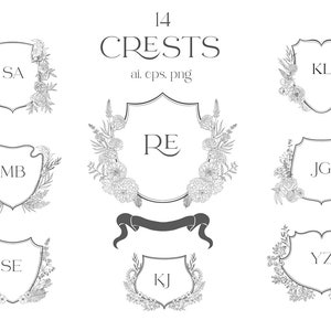 Wedding Crests, Floral, Frames, Clip Art, Border, Monogram, Clipart ...