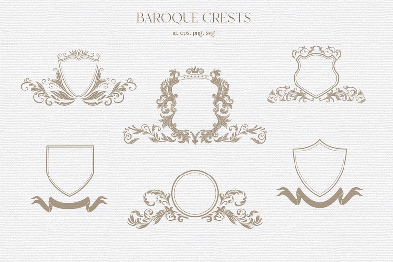 Wedding Crests Frame Logo Floral Wedding Label Vintage - Etsy