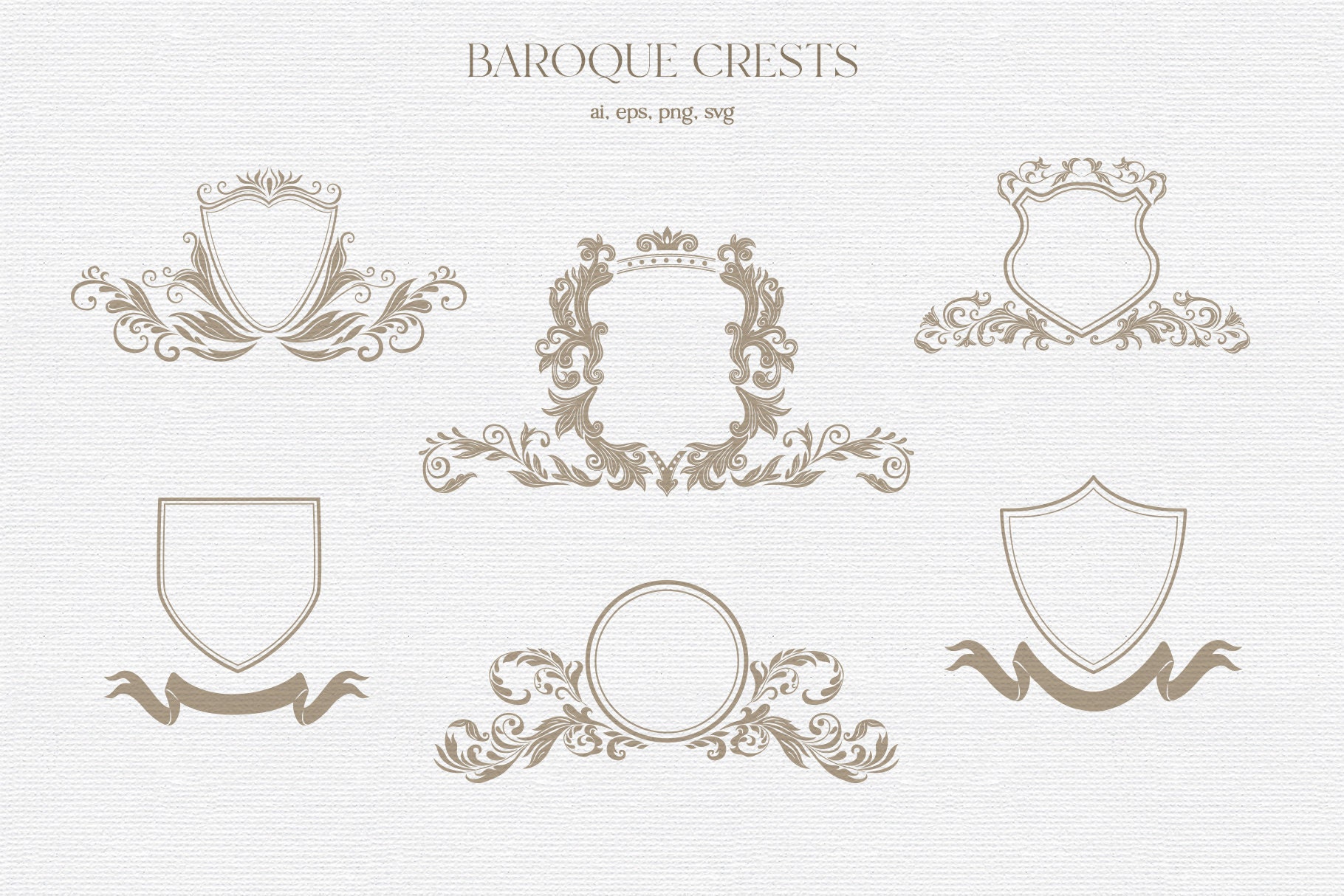 Wedding Crests Frame Logo Floral Wedding Label Vintage - Etsy