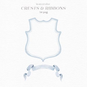 Crests, Wedding Crests, Watercolor Crests, Watercolor, Clipart ...