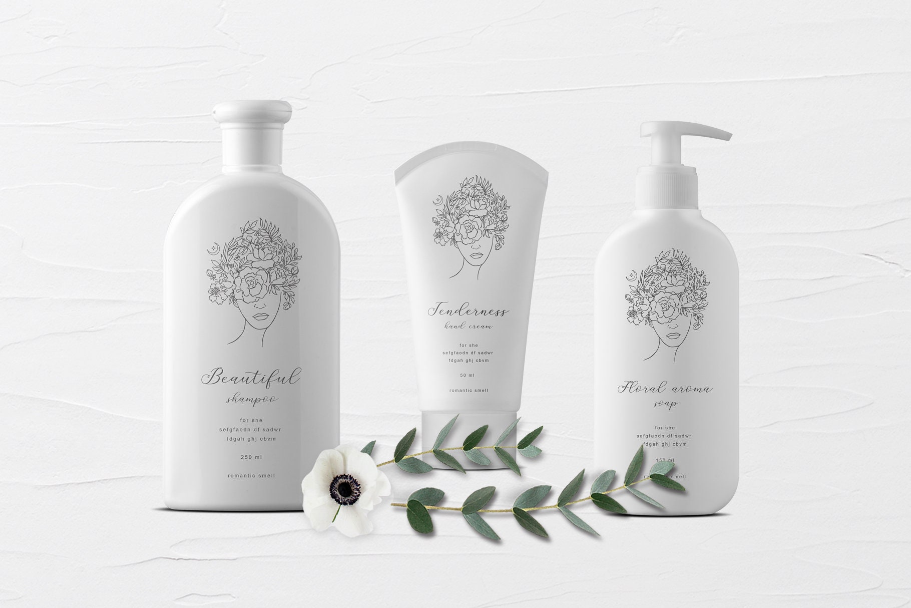 Women Girl Head Face Floral Leaf Flowers Plant Botanical | Etsy