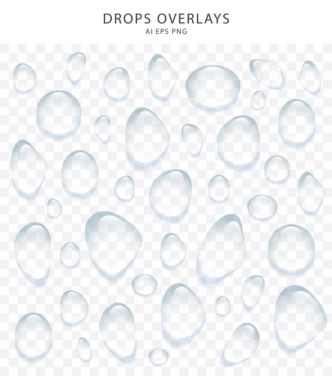 Water Drops Raindrops Overlays Clipart Effect Textures Realistic ...